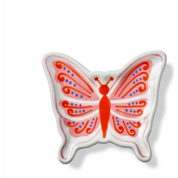 TAG Butterfly Trinket Dish Multi Ceramic Everyday - Pink