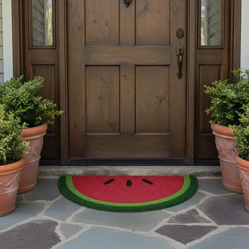 TAG Watermelon Slice Non-slip Coir Door Mat Fun Outdoor Decor