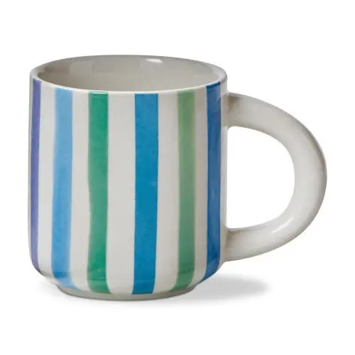 TAG Watercolor Stripe Espresso Cup Multi Stoneware Everyday