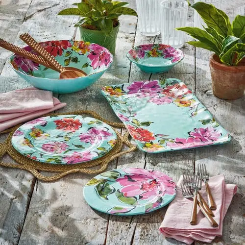 TAG In Bloom Melamine Salad Plate Multi Melamine Spring