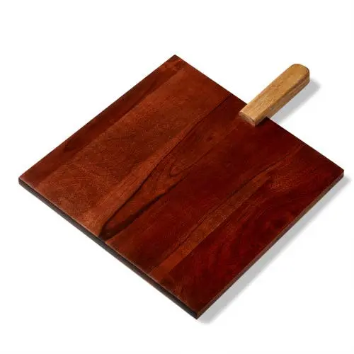 TAG Verge Square Board Natural Mango Wood Everyday Serving Tray - Black