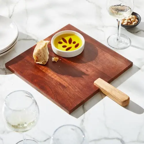 TAG Verge Square Board Natural Mango Wood Everyday Serving Tray