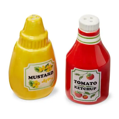 TAG Ketchup & Mustard S&p S/2 Multi Earthenware Summer - Red
