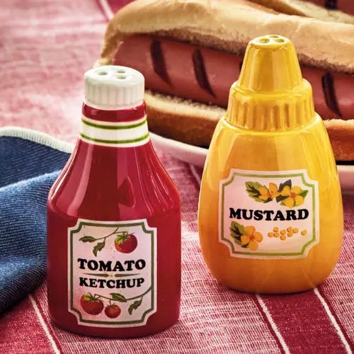 TAG Ketchup & Mustard S&p S/2 Multi Earthenware Summer