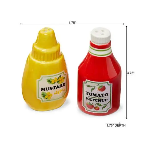 TAG Ketchup & Mustard S&p S/2 Multi Earthenware Summer