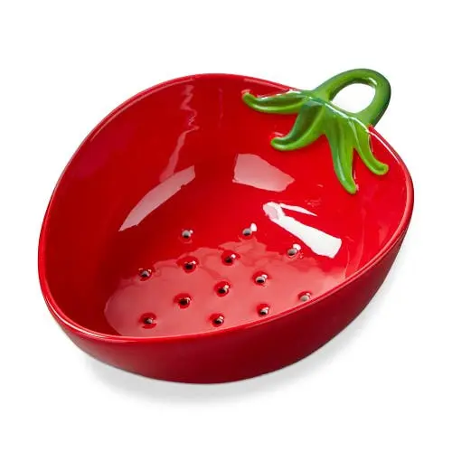 TAG Strawberry Berry Bowl Multi Stoneware Summer - Red