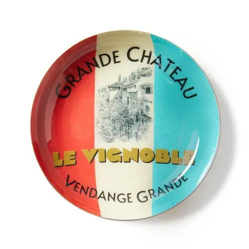 TAG Vineyard Metal Trinket Dish Multi Iron Everyday - Red