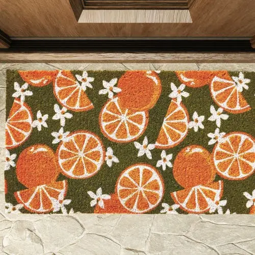 TAG Oranges Coir Mat Rectangle Indoor Outdoor Welcome Mat