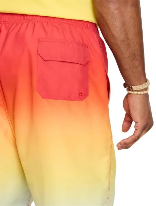 HARBOR BAY BY DXL Ombré Printed Swim Trunks