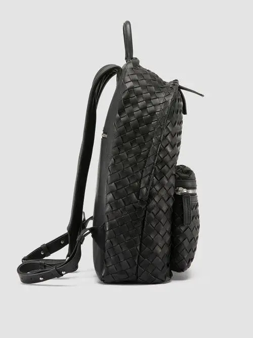 Officine Creative Armor 04 Woven Leather Backpack