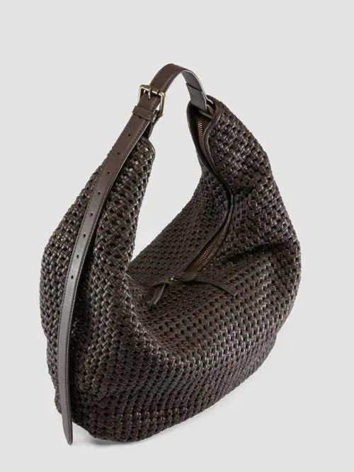 Officine Creative Vicky 002 Hand-woven Shoulder Bag - Brown