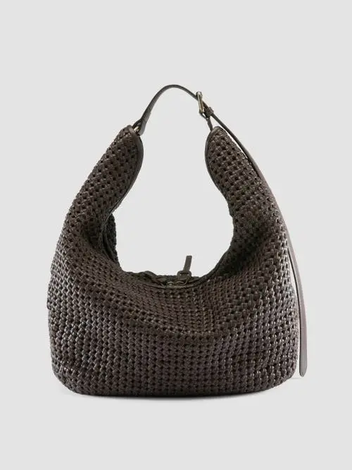 Officine Creative Vicky 002 Hand-woven Shoulder Bag - Brown