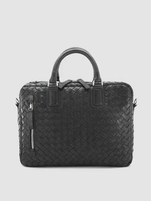 Officine Creative Armor 011 Hand-woven Shoulder Bag - Black