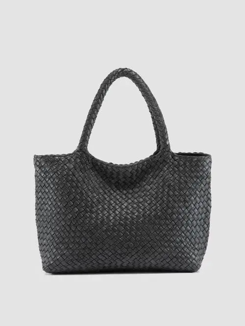 Officine Creative Raquel 001 Hand-woven Shoulder Bag - Black
