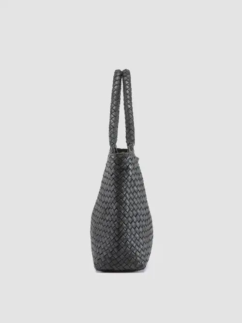 Officine Creative Raquel 001 Hand-woven Shoulder Bag - Black