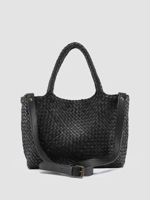 Officine Creative Raquel 001 Hand-woven Shoulder Bag - Black