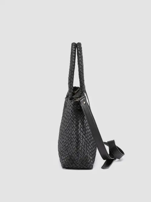 Officine Creative Raquel 001 Hand-woven Shoulder Bag - Black