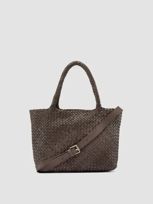Officine Creative Raquel 001 Hand-woven Shoulder Bag - Brown