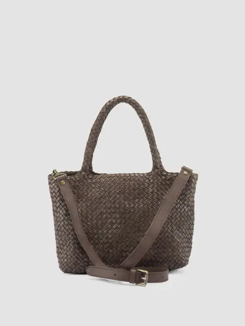 Officine Creative Raquel 001 Hand-woven Shoulder Bag - Brown
