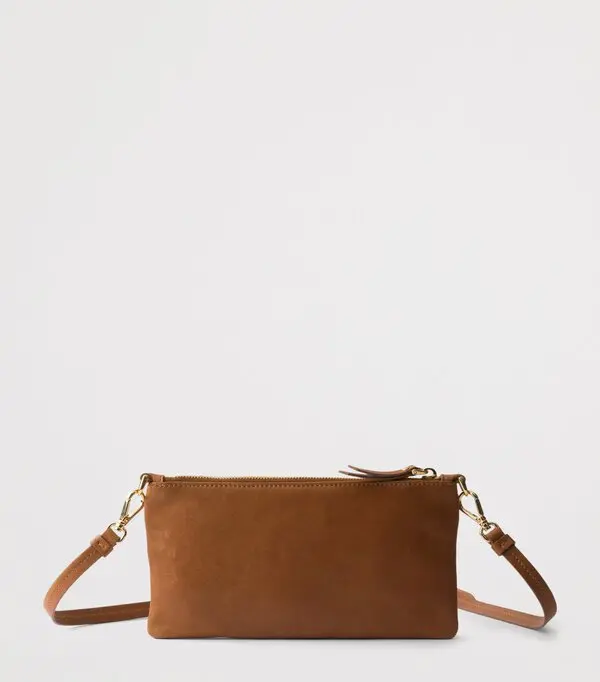 Prada Leather Chain Wallet - Brown