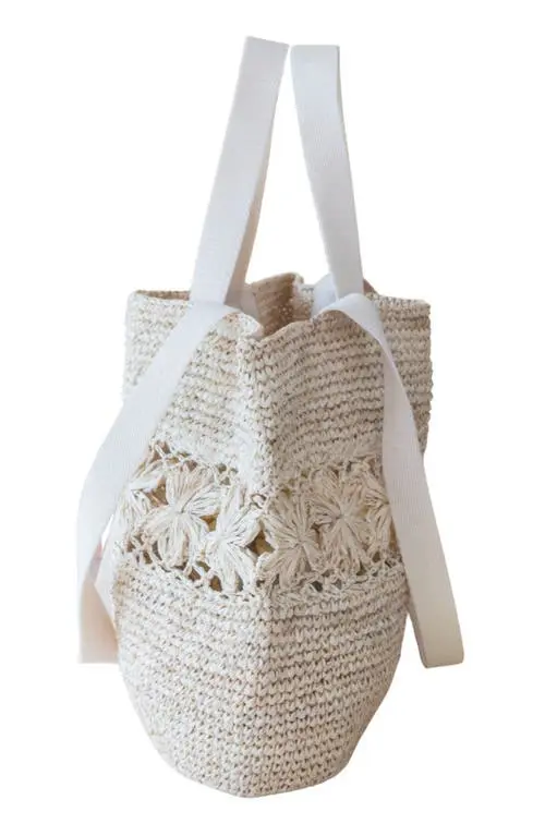 LIKHA Raffia Floral Weave Tote Bag