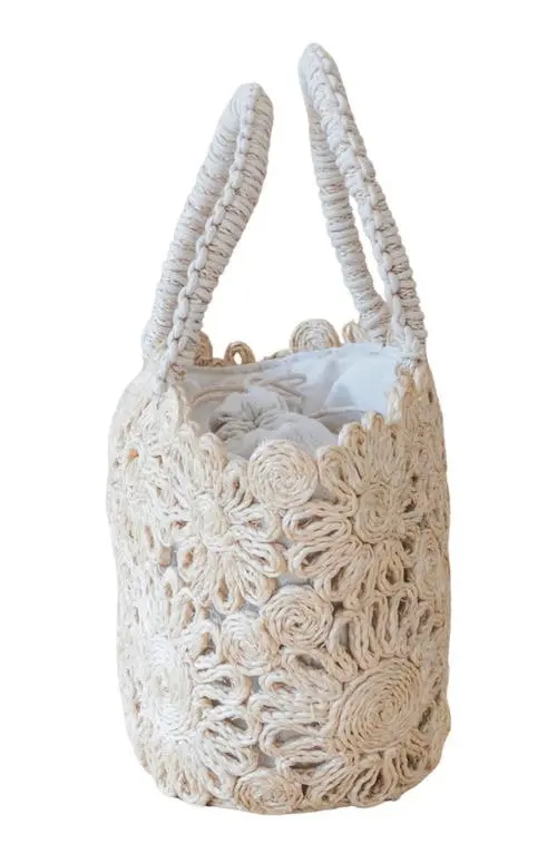 Likhâ Abaca Small Floral Weave Tote