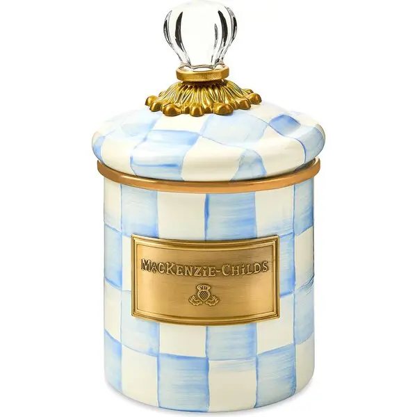 MACKENZIE-CHILDS Demi Enameled Steel Canister - Sky Check
