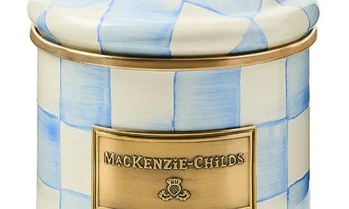 MACKENZIE-CHILDS Small Enameled Steel Canister - Sky Check