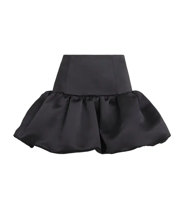 GANNI Satin Bubble Hem Mini Skirt