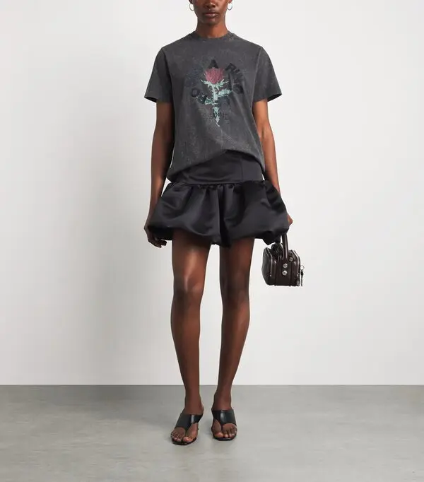 GANNI Satin Bubble Hem Mini Skirt