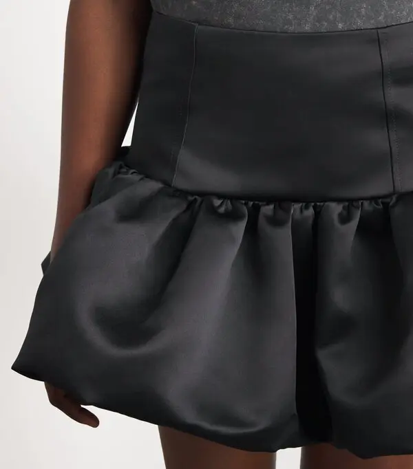 GANNI Satin Bubble Hem Mini Skirt