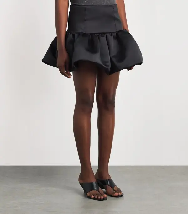 GANNI Satin Bubble Hem Mini Skirt