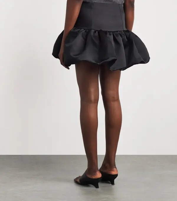 GANNI Satin Bubble Hem Mini Skirt