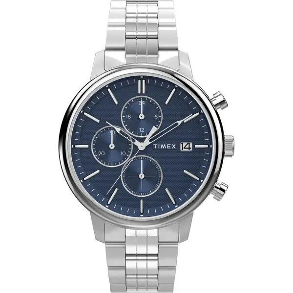 Timex® Chronograph Bracelet Watch - Stainless Steel