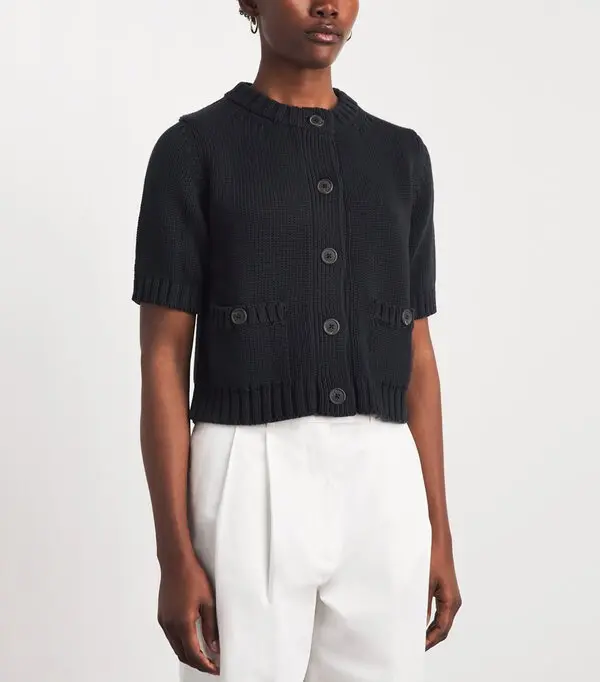 ME+EM Cropped Short-sleeve Cardigan