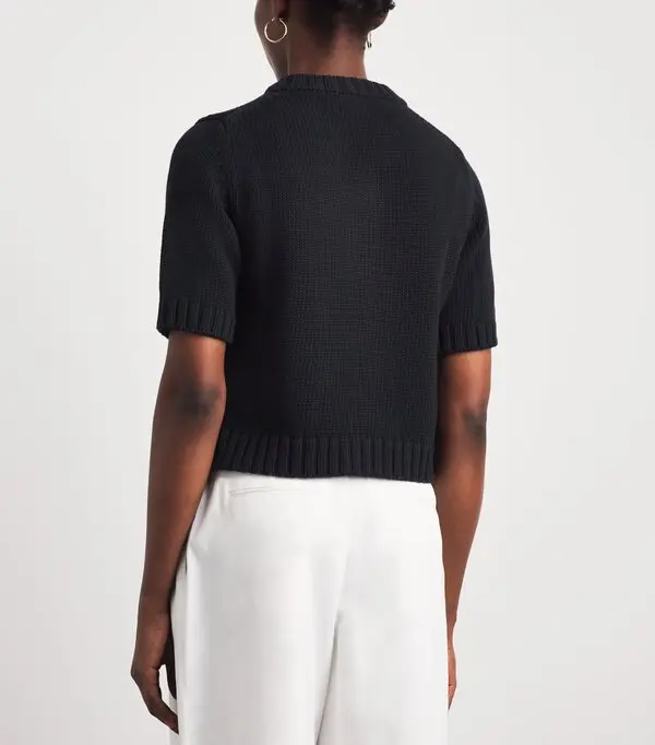 ME+EM Cropped Short-sleeve Cardigan