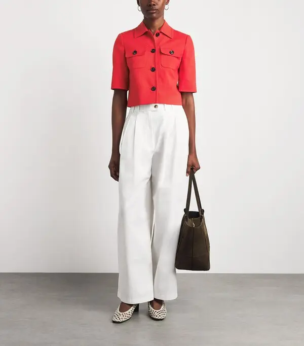 ME+EM Cropped Collared Jacket