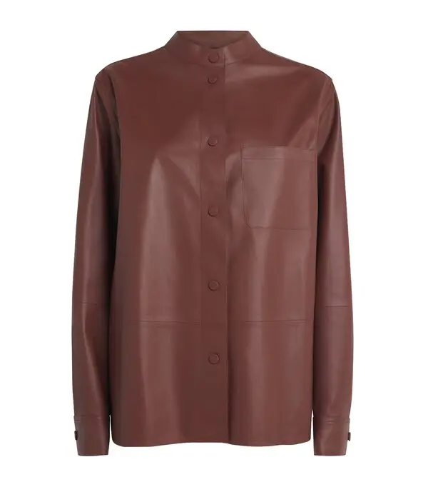 YVES SALOMON Lambskin Shirt With Mandarin Collar