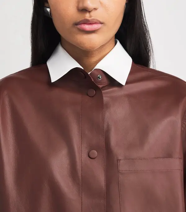 YVES SALOMON Lambskin Shirt With Mandarin Collar