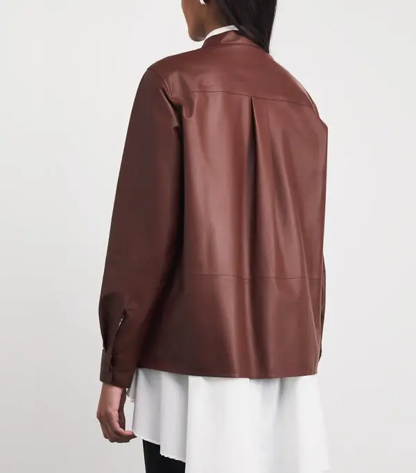 YVES SALOMON Lambskin Shirt With Mandarin Collar