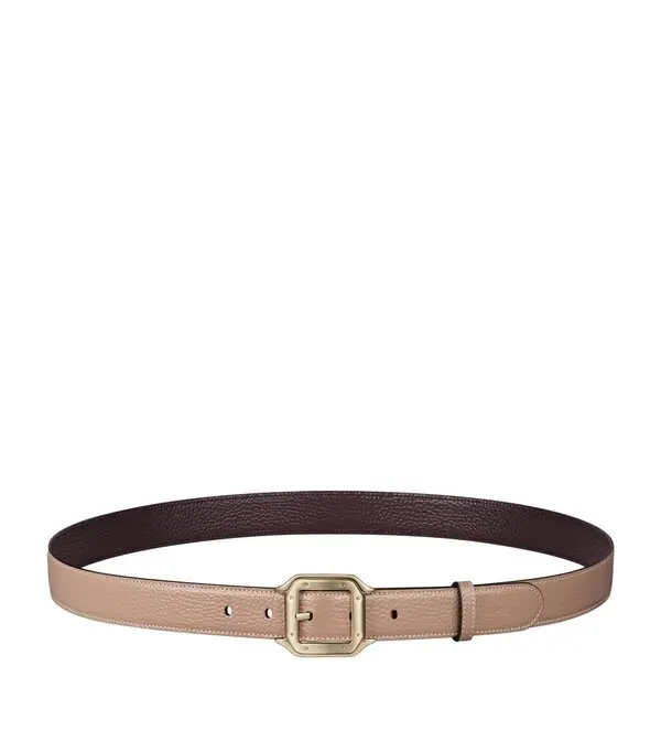 Cartier Santos De Leather Reversible Belt - Brown