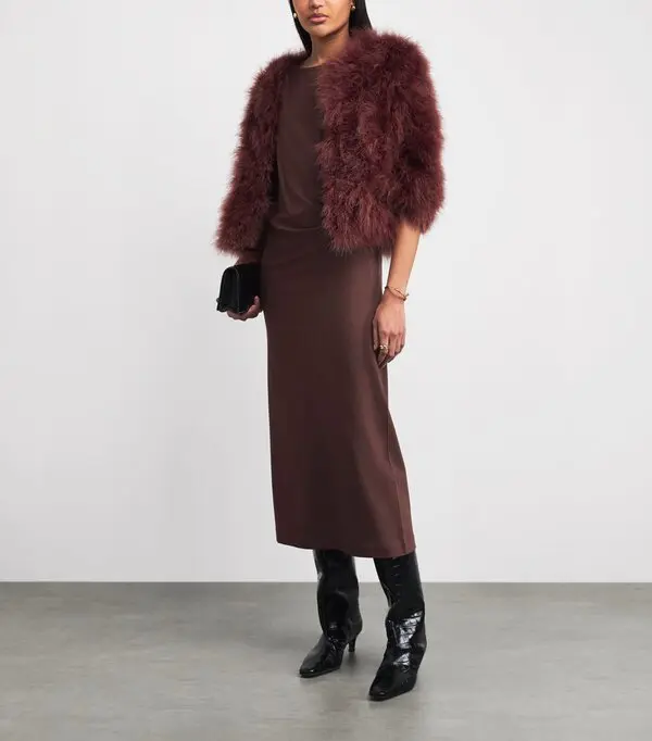 YVES SALOMON Asymmetrical Draped Midi Dress In Cotton-silk