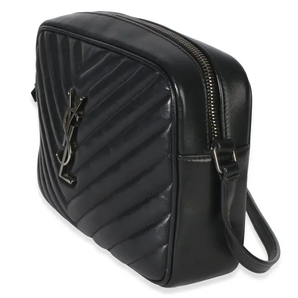 Saint Laurent Matelasse Calfskin Lou Camera Bag - Black