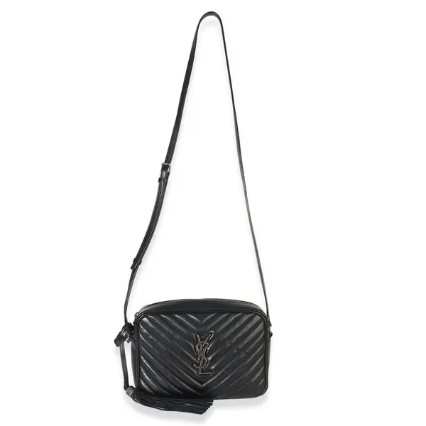 Saint Laurent Matelasse Calfskin Lou Camera Bag - Black
