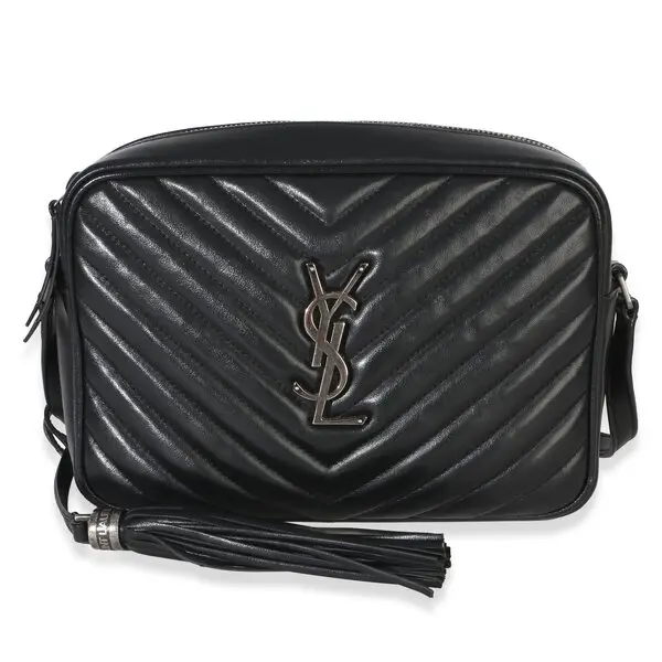 Saint Laurent Matelasse Calfskin Lou Camera Bag - Black