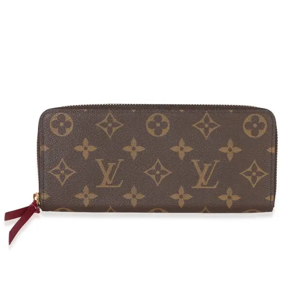 LOUIS VUITTON Fuchsia Monogram Canvas Clemence Wallet - Brown