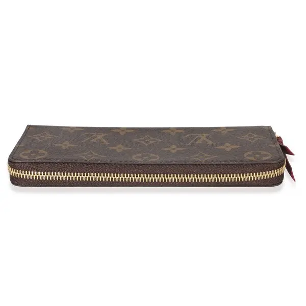 LOUIS VUITTON Fuchsia Monogram Canvas Clemence Wallet - Brown