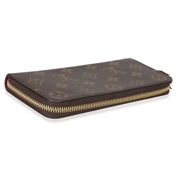 LOUIS VUITTON Fuchsia Monogram Canvas Clemence Wallet - Brown