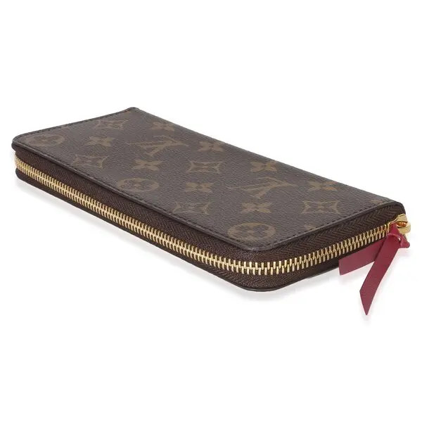 LOUIS VUITTON Fuchsia Monogram Canvas Clemence Wallet - Brown