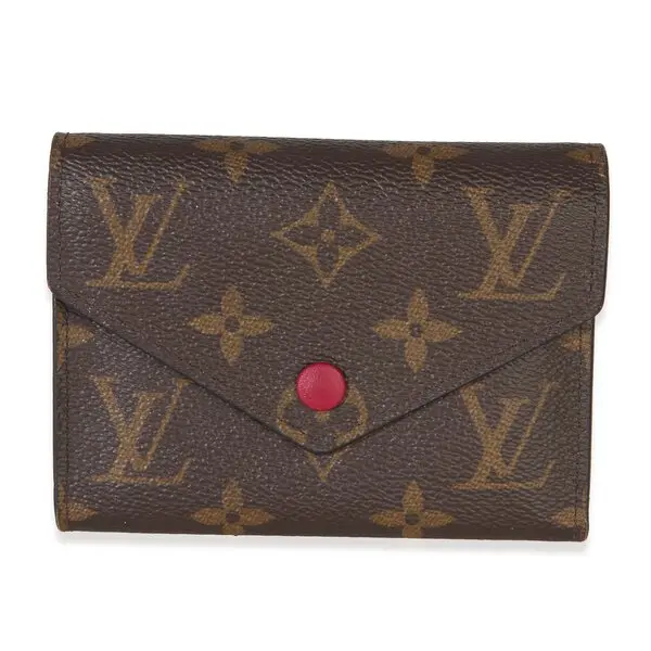 LOUIS VUITTON Fuchsia Monogram Canvas Victorine Wallet - Brown